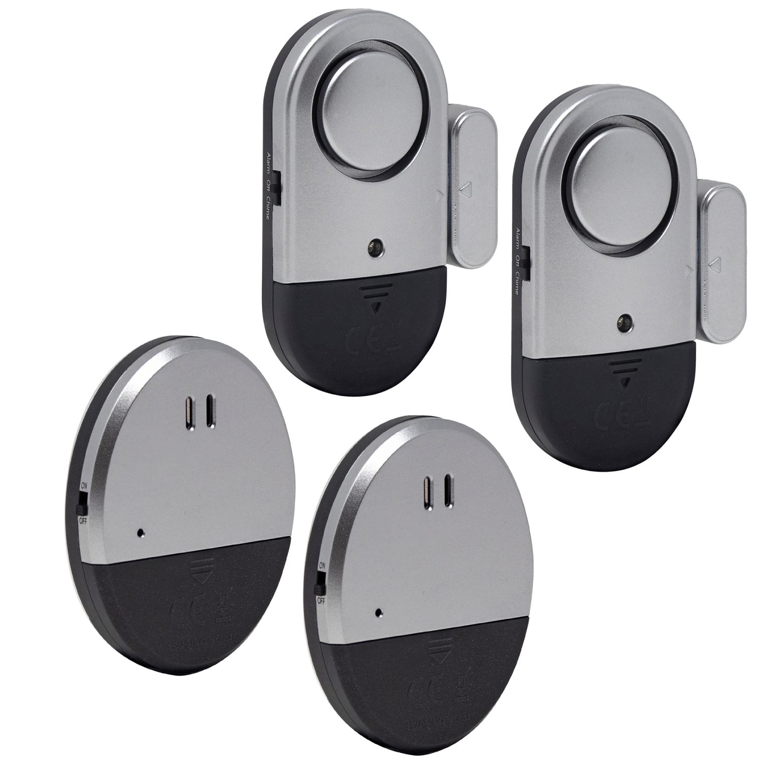 Defender Ultra Slim Alarm 4 Pack2 x Magnetic Chimes & 2 x Vibration ...